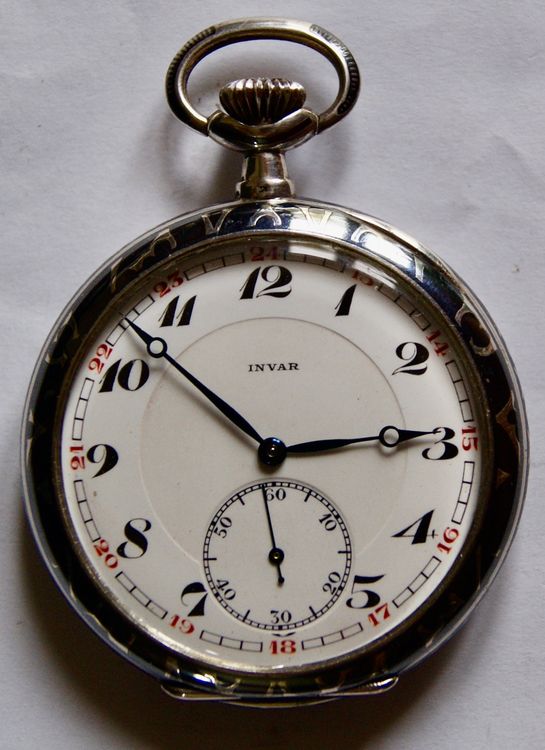 Superbe montre de poche de luxe Invar, argent 800 (Gebraucht) in ...