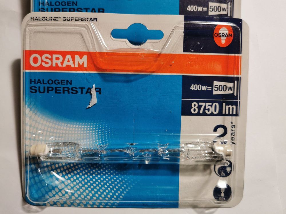 Osram Halogen 8750lm, 400W=500W, R7s (Neu und originalverpackt) in für ...