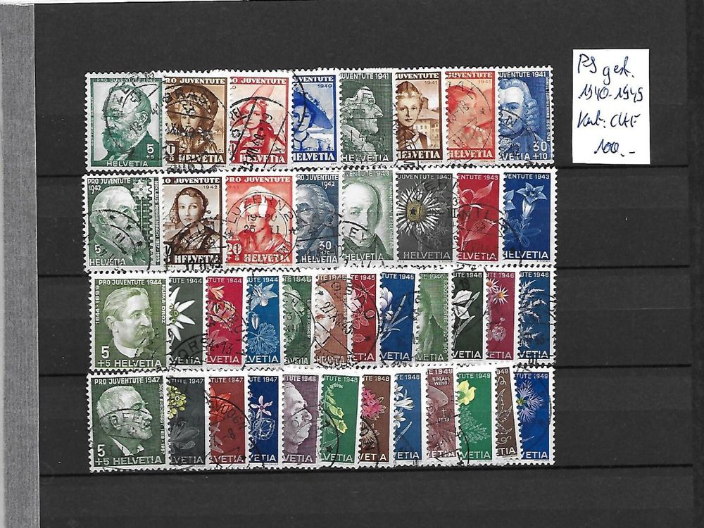 PJ gest. 1940 - 1949 Kat: CHF 100.- (Gebraucht) in Basel für CHF 3 – mit Lieferung auf Ricardo ...