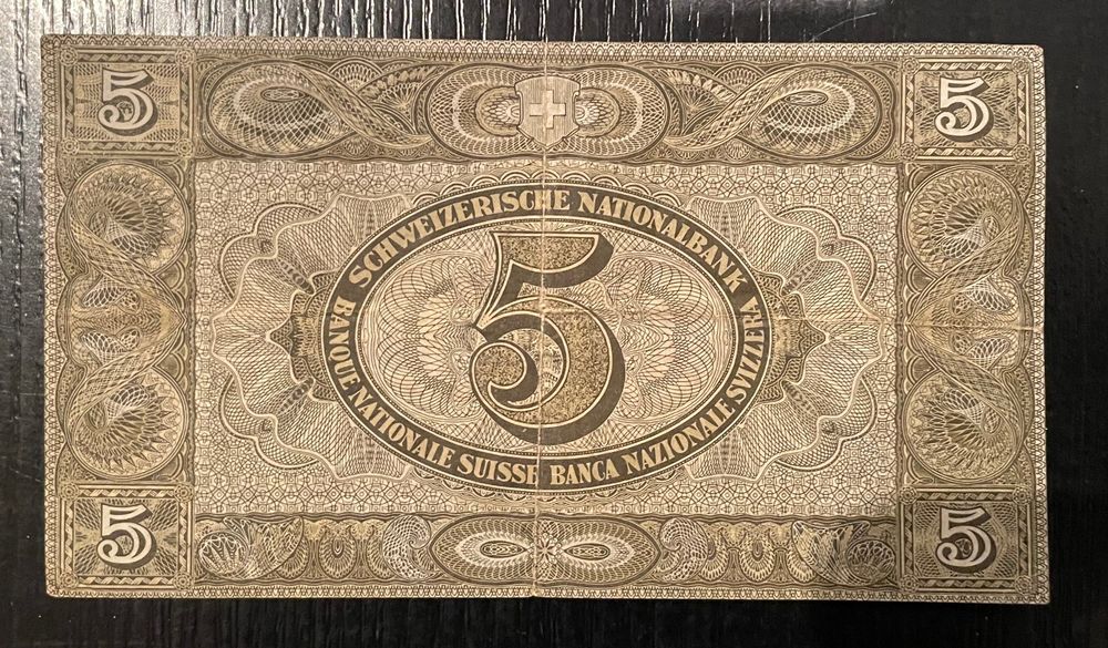 Banknote 5 Franken Schweiz Note Tell Sammler selten rar Deko | Kaufen ...