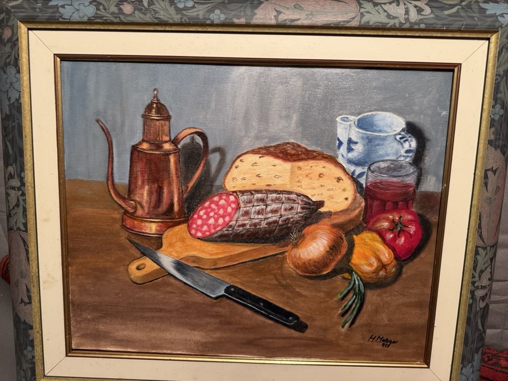 Nature morte champêtre, huile sur toile signée 1981 (D'occasion) à ...