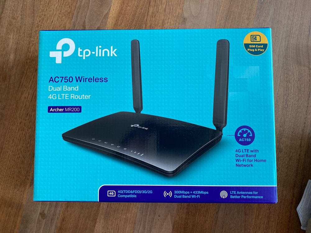 TP Link AC750 wireless 4G LTE router Archer MR 200 (Neu und ...