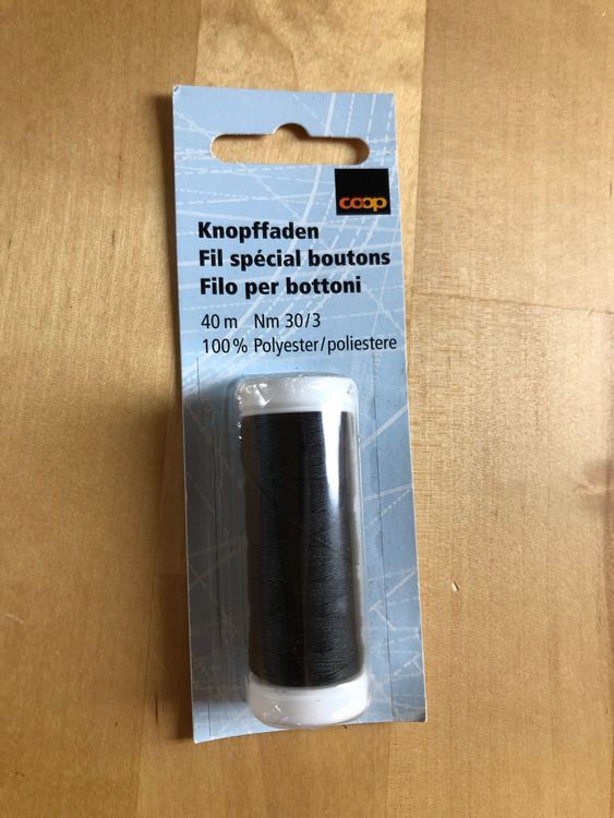 COOP Fil à coudre spécial bouton noir 40m Nm 30/3 Knopffaden (Neu und ...