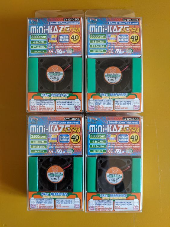 4x PC LÜFTER - SCYTHE Mini Kaze Ultra 40mm (SY124020L) (Neu und ...