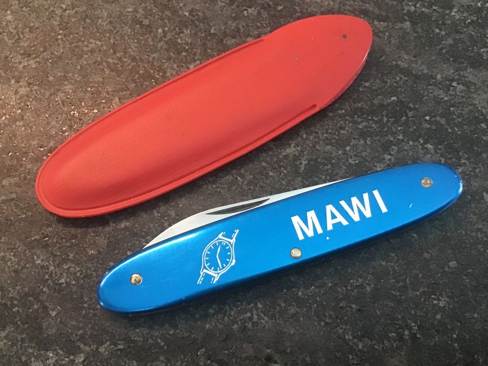 Rares Elinox Aluschalen Uhrmacher Sackmesser "MAWI WATCH" | Kaufen auf ...