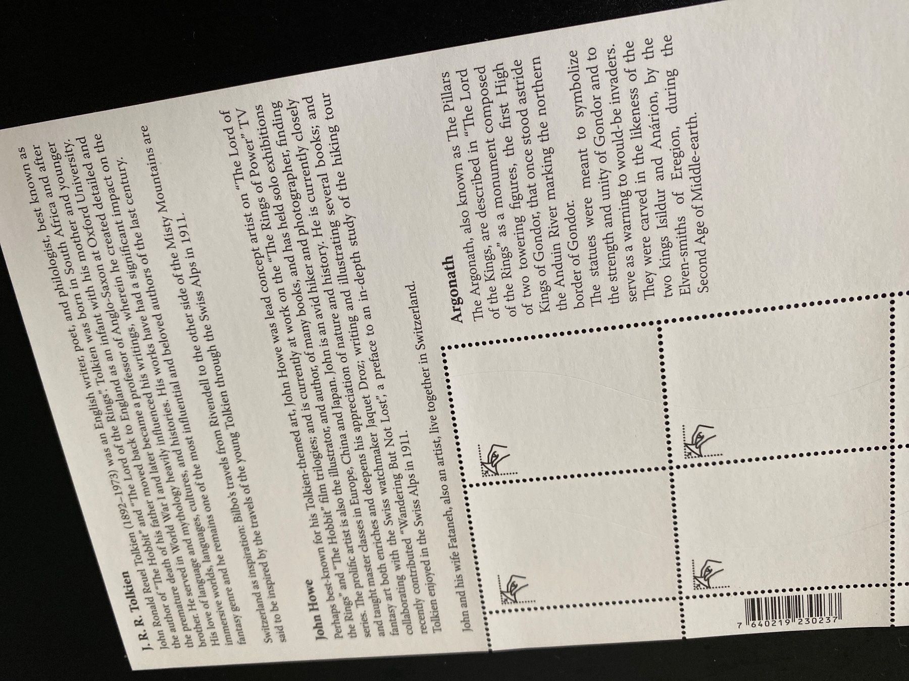 2023 ** J.R.R. Tolkien Argonath postfrisch (Neu (gemäss Beschreibung ...