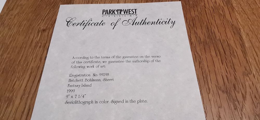 SHARIE HATCHETT BOHLMANN FANTASY ISLAND SERIOLITOGRAPHIE (Neu und ...