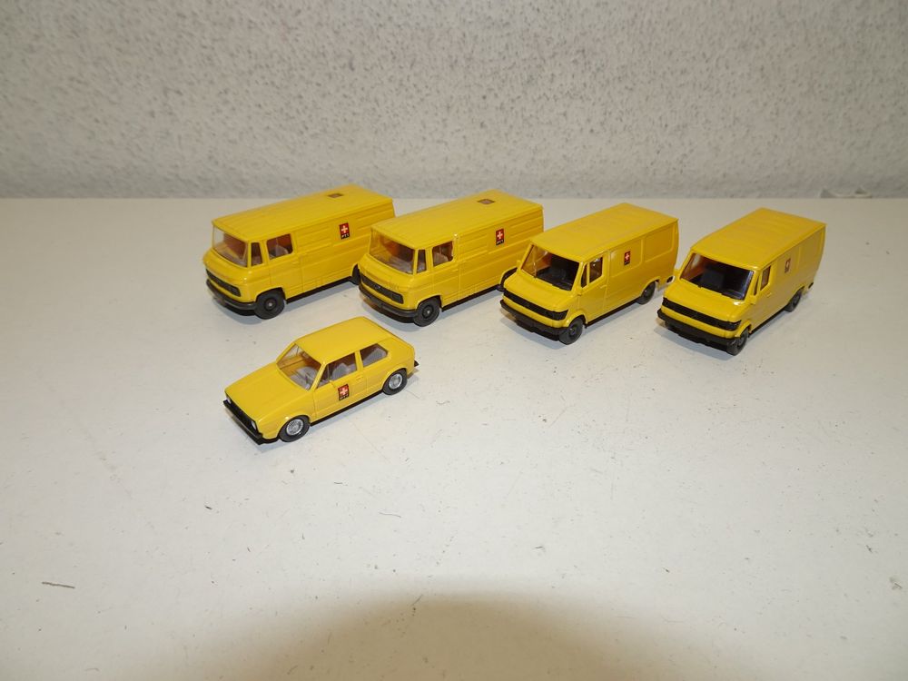 5 Wiking Auto Bus PTT Post Mercedes VW HO (Neu (gemäss Beschreibung ...