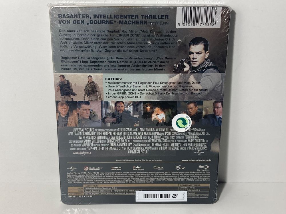 Green Zone Blu Ray Steelbook OVP (Neu und originalverpackt) in Wilderswil für CHF 5.9 – mit ...