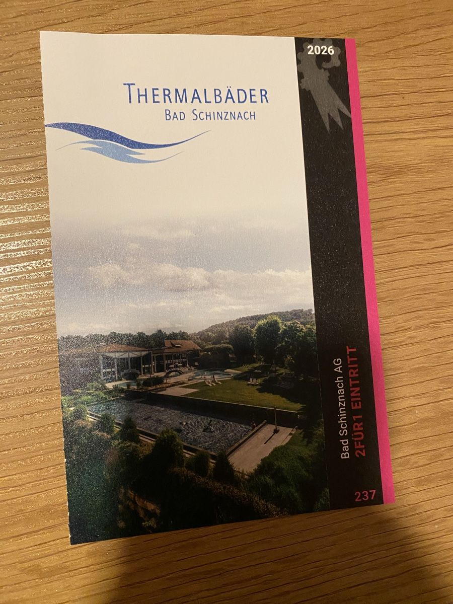 2:1 Gutschein Thermalbad Bad Schinznach gültig bis 30.11.26 (Neu ...