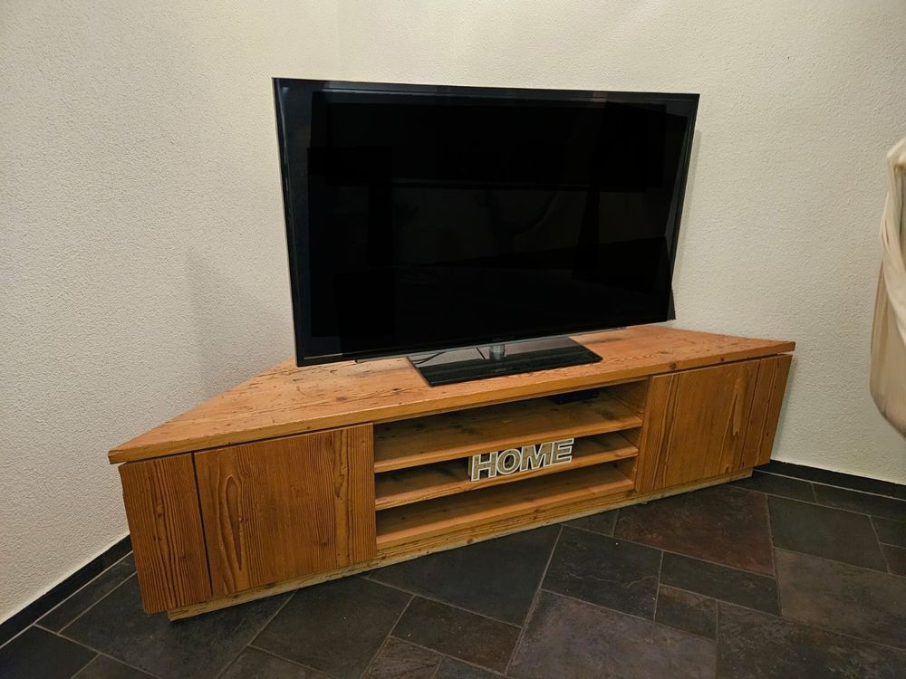 Eck-TV-Lowboard, Altholz, rustikal | Kaufen auf Ricardo