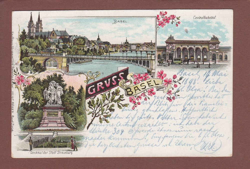 Gruss aus BASEL - 3 Bilder Litho - 1898 | Kaufen auf Ricardo