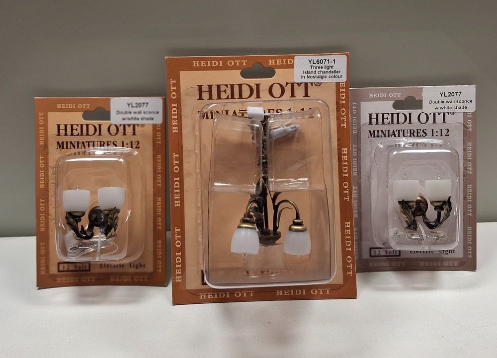Set Puppenhaus-Hängelampe & 2 Wandlämpchen Heidi Ott 1:12 (Neu und ...