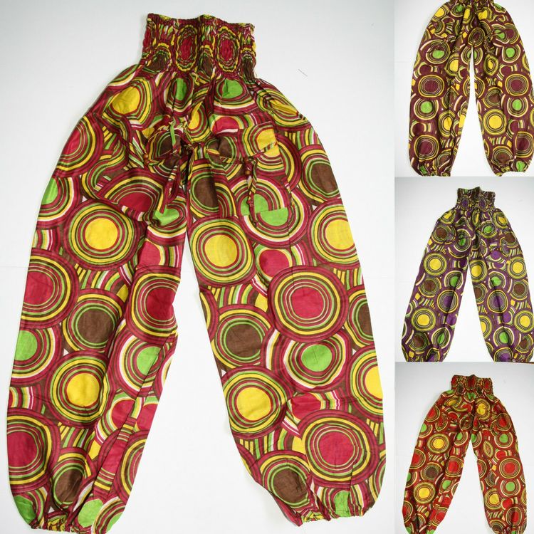 Haremshose Freizeithose Indien Hippie Goa Hose Baumwolle (Neu und ...
