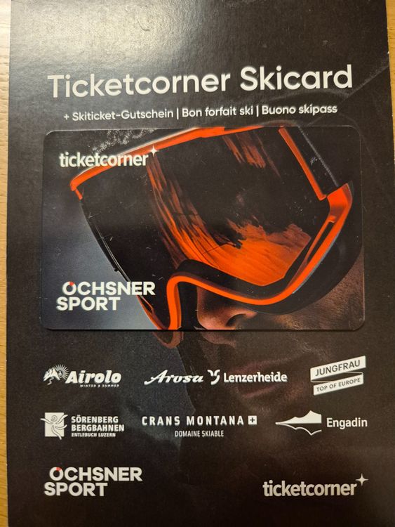 Ticketcorner Ski Tageskarte Ochsner Sport (Neu und originalverpackt) in ...