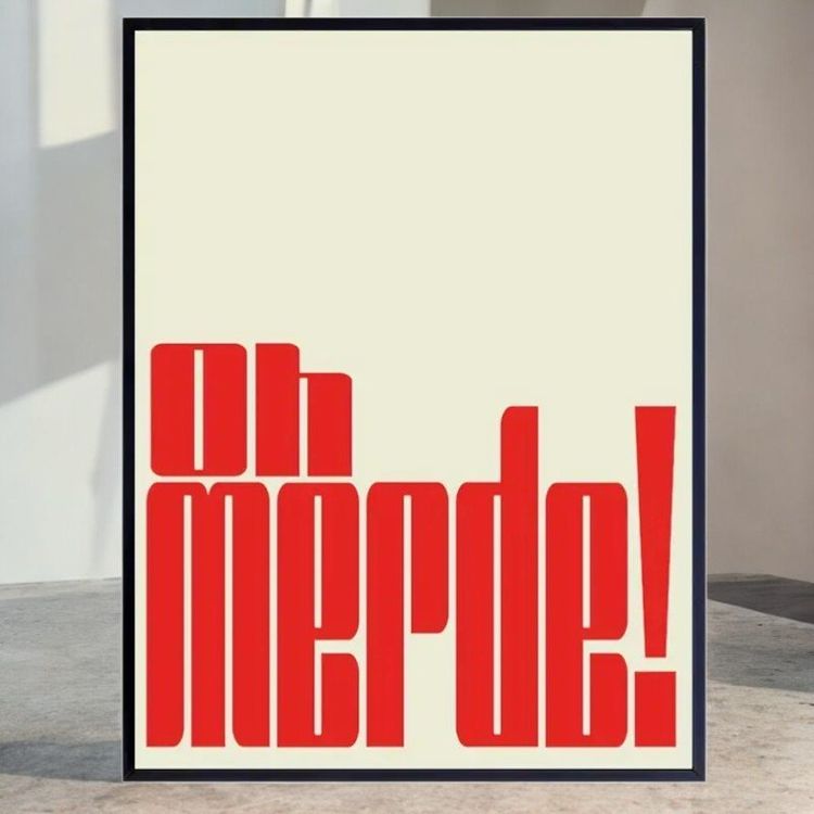 Poster affiche Impression Art Mid-Century OH MERDE design | Kaufen auf ...