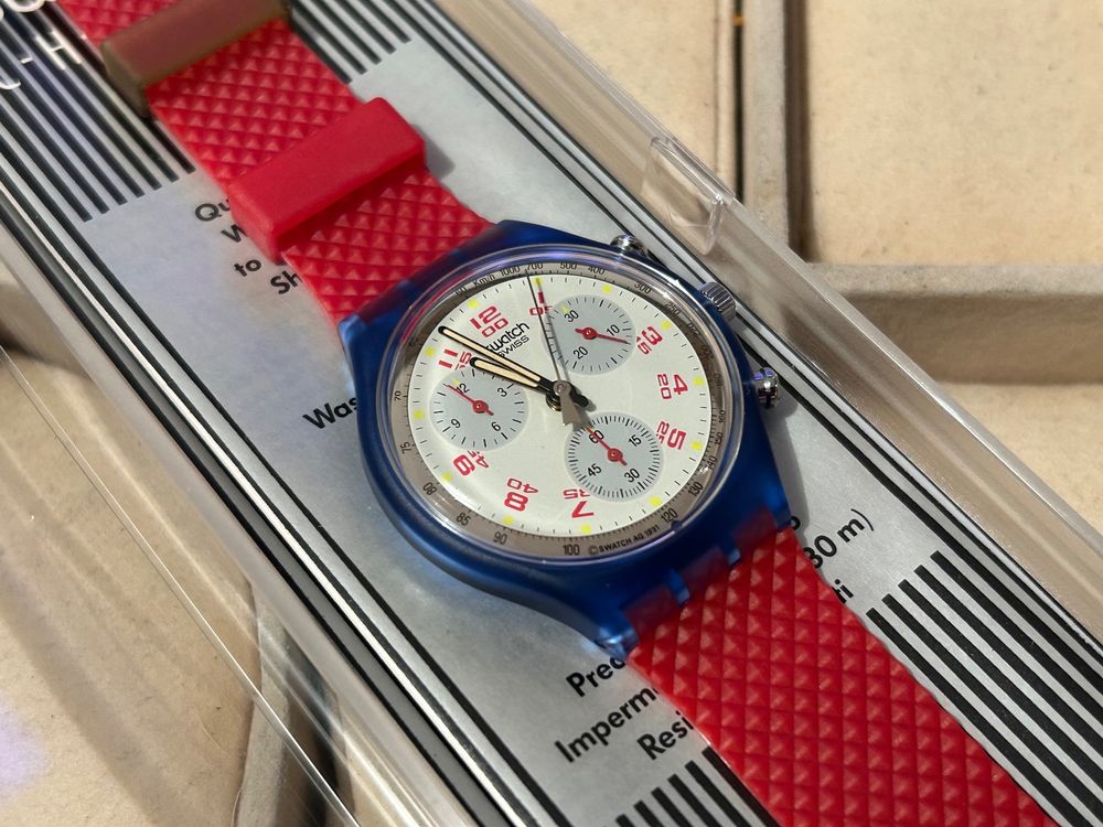 Montre Swatch chrono JFK SCN103 complète set fonctionne 1992 | Kaufen ...