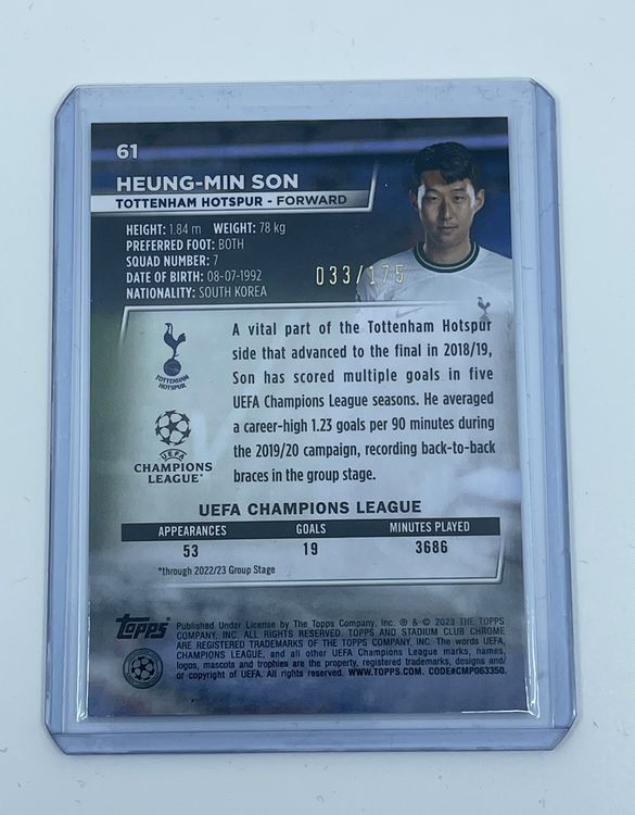 Topps Heung-Min Son 33/175 | Kaufen auf Ricardo