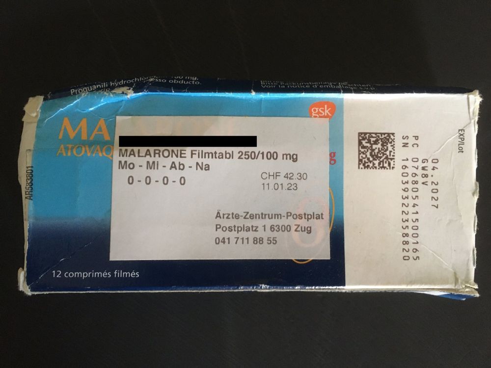 Malarone Malaria Medikament - 12 Filmtabletten (Neu (gemäss ...