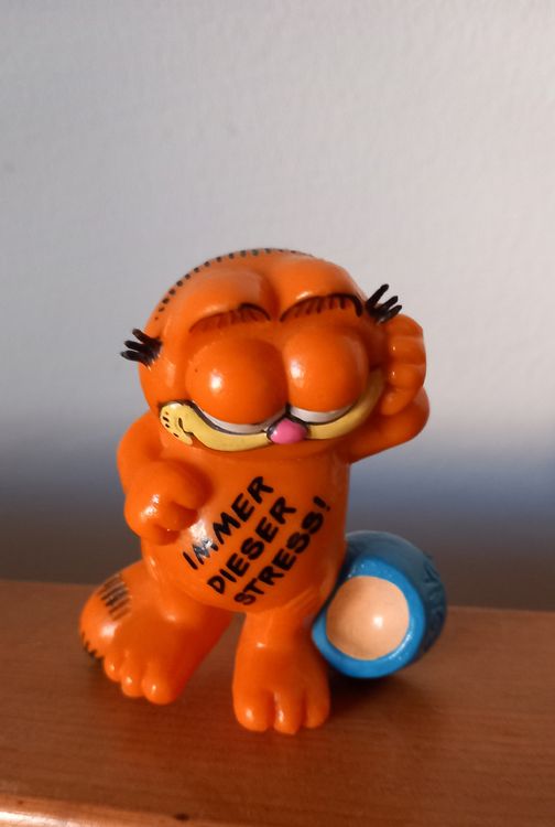 Garfield Figur "Immer dieser Stress!" Vintage 80er Jahre (Gebraucht) in ...