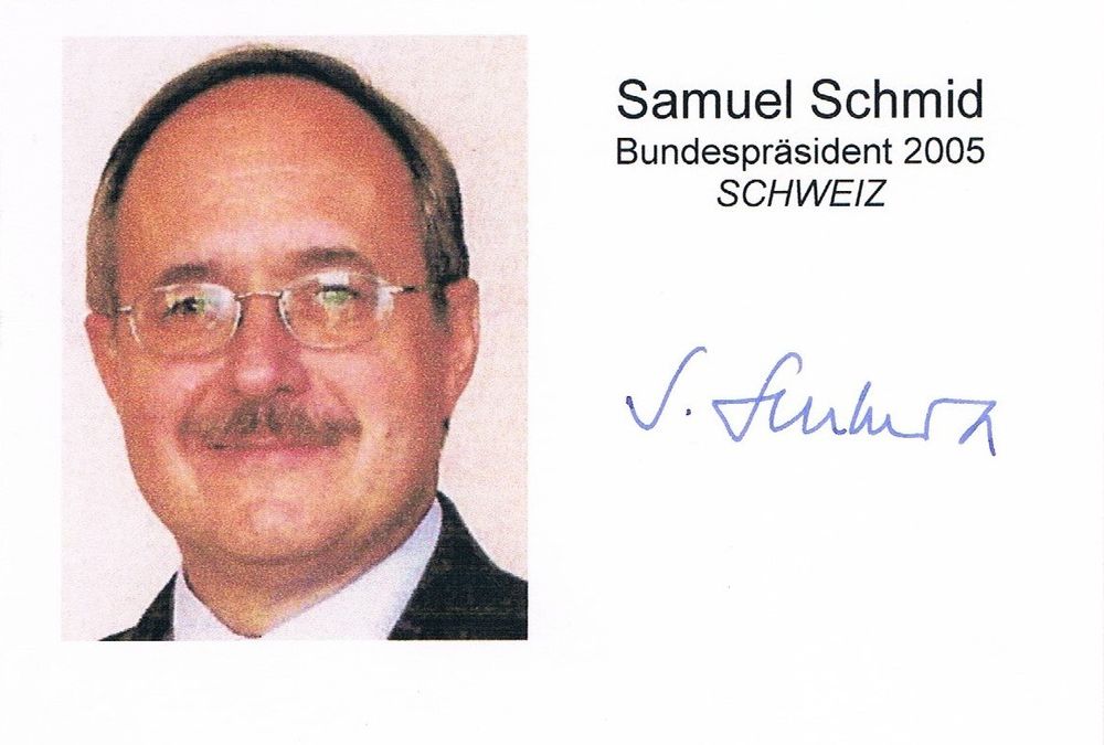 Samuel Schmid Autogramm Karte 10x15cm Bundesrat (Gebraucht) in Bischofszell für CHF 5 – mit ...