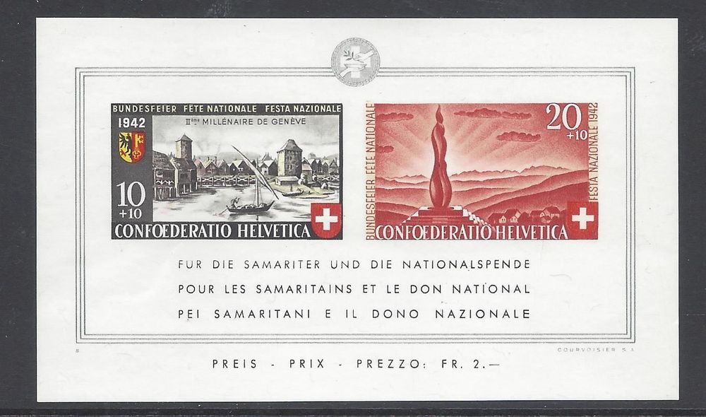 1942 : Pro Patria Block - postfrisch ** | Kaufen auf Ricardo