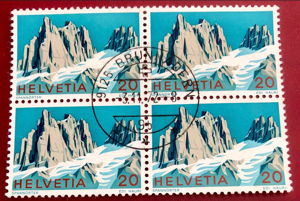 4 er Block Nr.516 mit Stempel (Gebraucht) in Aarau für CHF 0.5 – mit ...