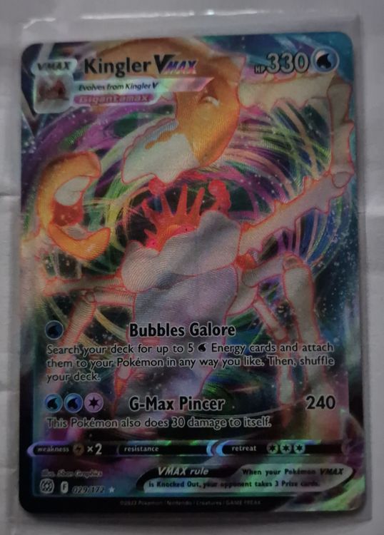 Kingler VMAX Pokemon Karte - Selten und Wertvoll! (Neu (gemäss ...