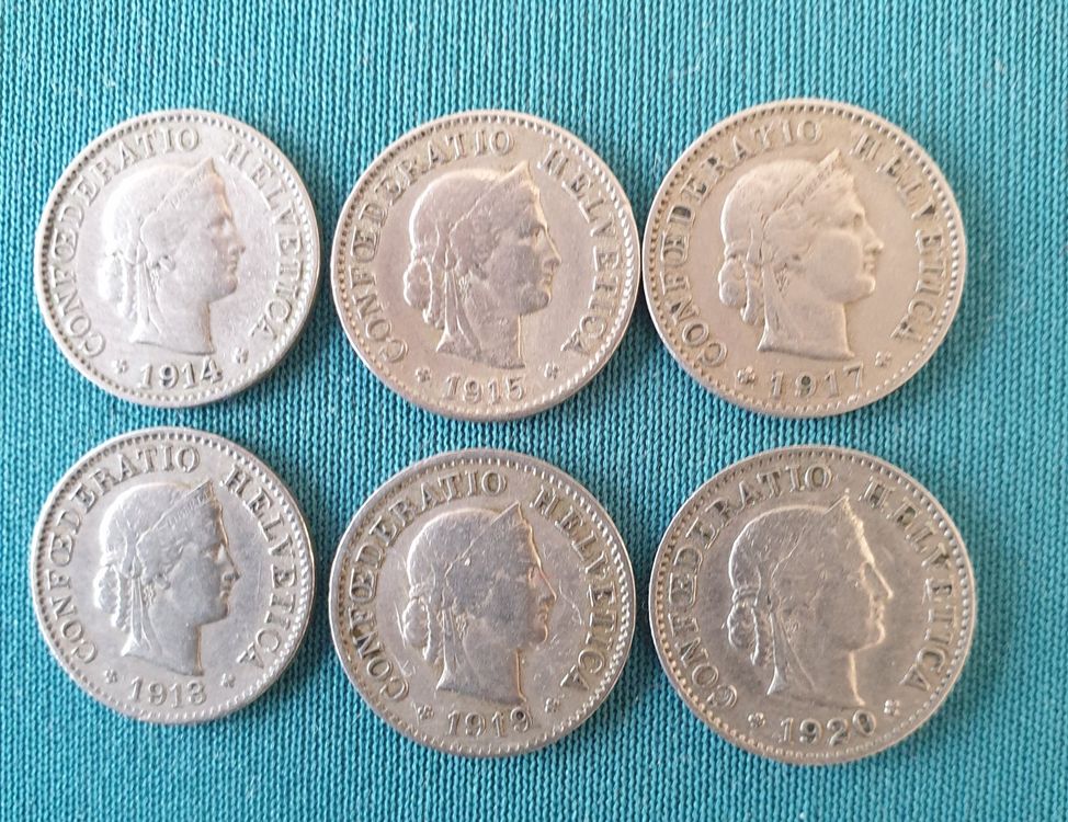 5 Rappen 1913, 1914, 1915, 1917, 1919 + 1920 | Kaufen auf Ricardo