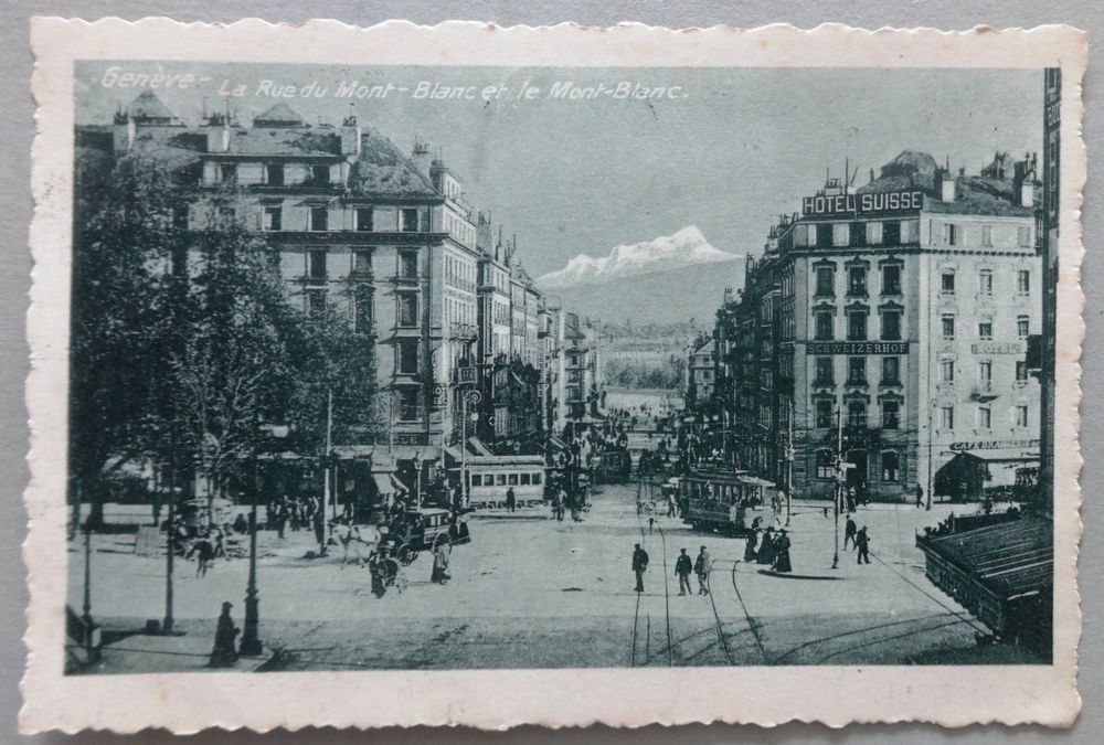 Genève - La Rue du Mont-Blanc et le Mont-Blanc | Kaufen auf Ricardo