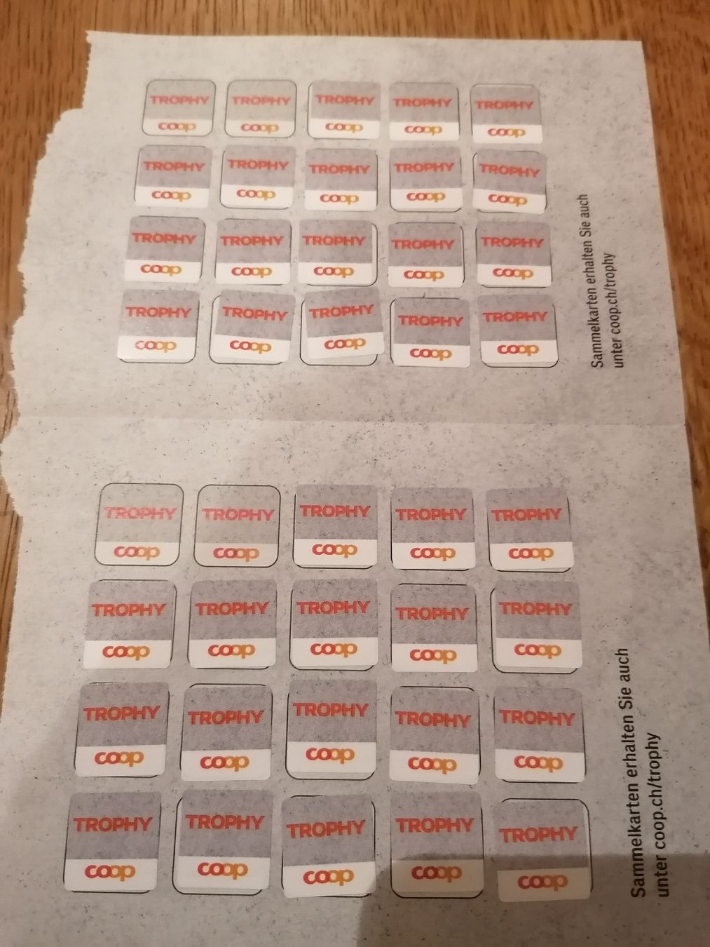 Coop WOHLFÜHL TROPHY Marken ab Fr. 1.- 40 Marken (Neu (gemäss ...