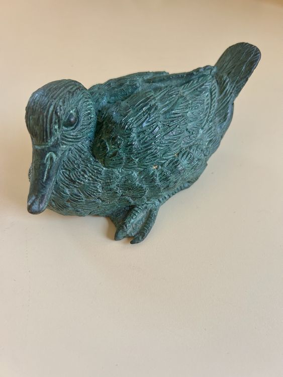 Vintage Deko-Ente aus Bronze in Grün, für Haus oder Garten (Gebraucht ...