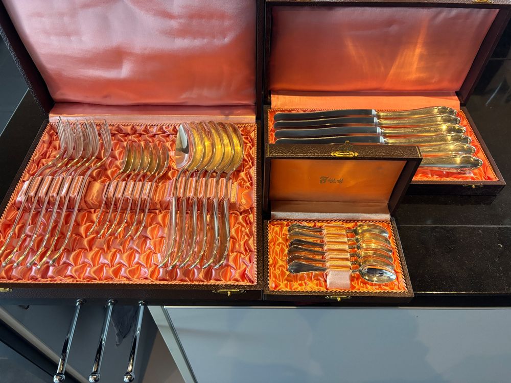 Silberbesteck Set, teilweise 800er, mit Koffern (Gebraucht) in Sonnental für CHF 99 – mit ...