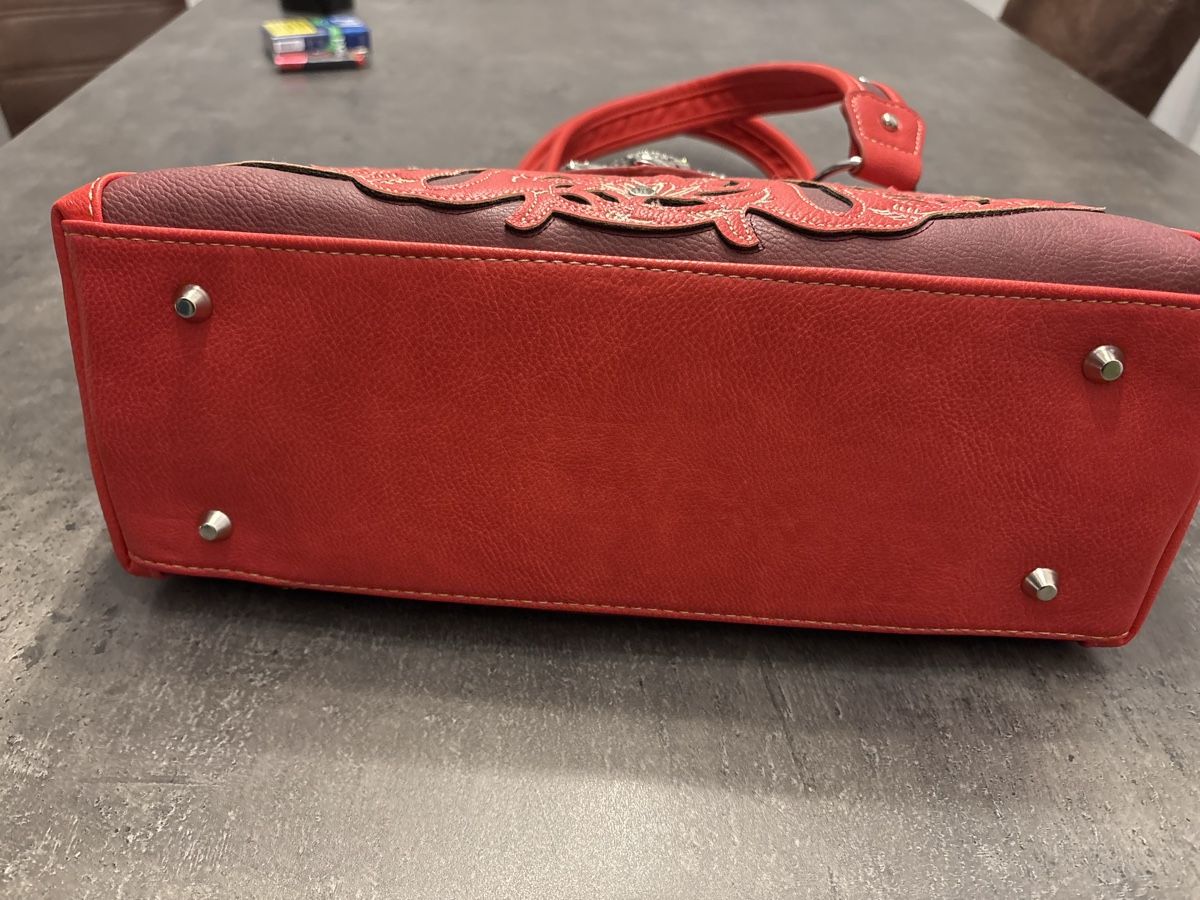 Sac à main original El Diablo, rouge et bordeaux stylé! (Neuf (Voir ...