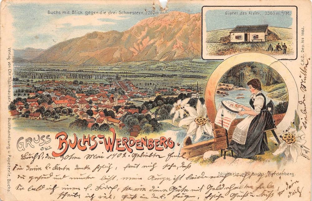 AK SG Litho "Gruss aus Buchs-Werdenberg" 1902 (Defekt) in Thal für CHF 3 – mit Lieferung auf ...