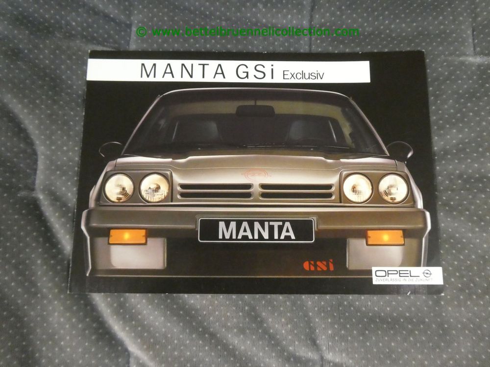 Opel Manta B GSi Exclusive 1985/04 Prospekt deutsch | Acheter sur Ricardo
