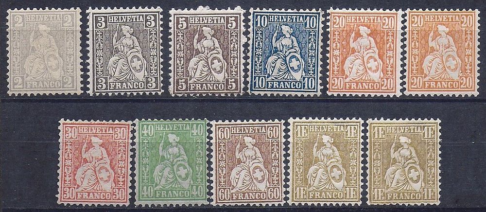 HELVETIE ASSISE série DU No. 28 à 36 * * / * / ( * ) 1 att | Kaufen auf ...