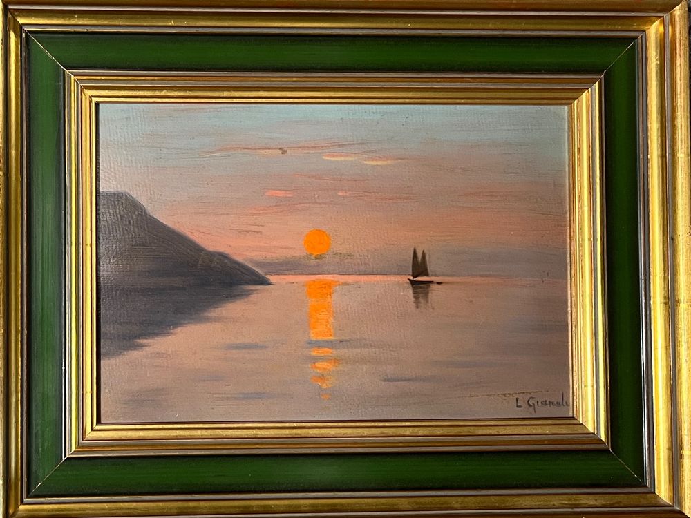 Louis Gianoli tableau huile Coucher de soleil à Villeneuve | Kaufen auf ...