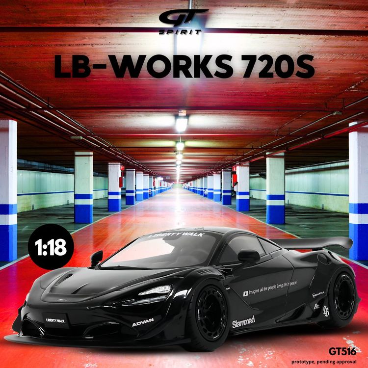 Mclaren LB Works 720S black 2023 1/18 GT-Spirit NEU ltd (Neu und ...