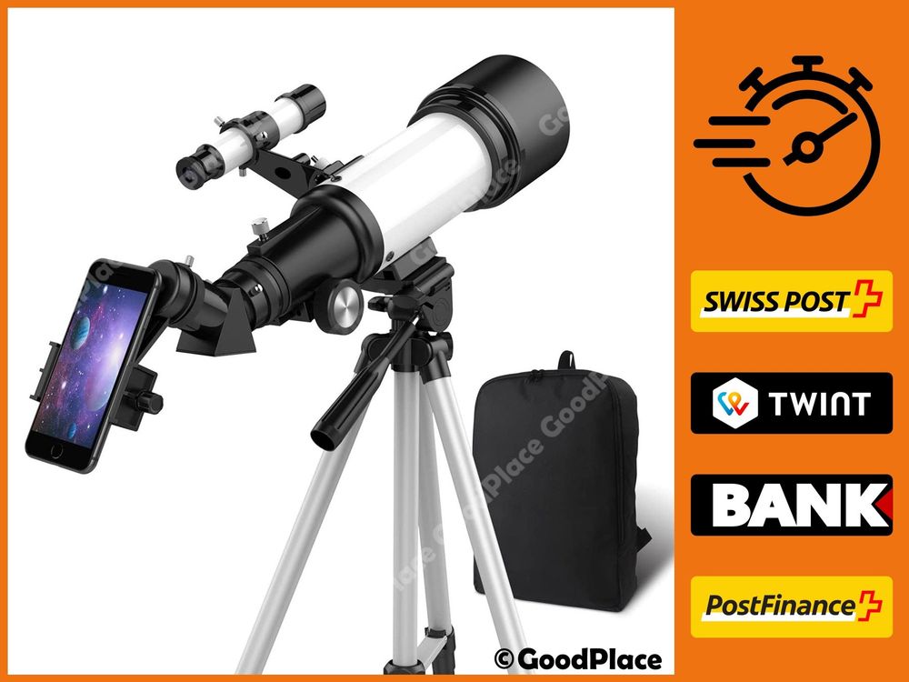 Astronomisches Teleskop 70 mm mit Aluminium Stativ | Kaufen auf Ricardo
