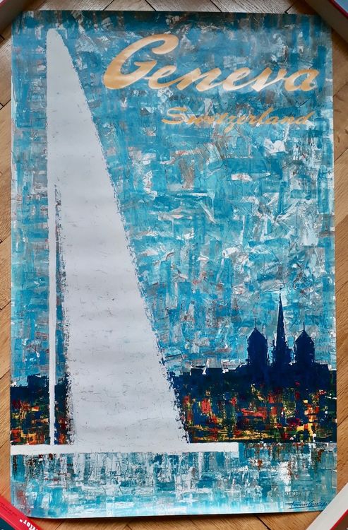 Vintage Plakat Poster Genf Geneva Geneve, F. Correta 1968 | Kaufen auf ...