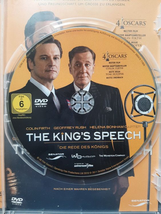 DVD "The King's Speech/Die Rede des Königs". Mit Colin Firth (Gebraucht ...