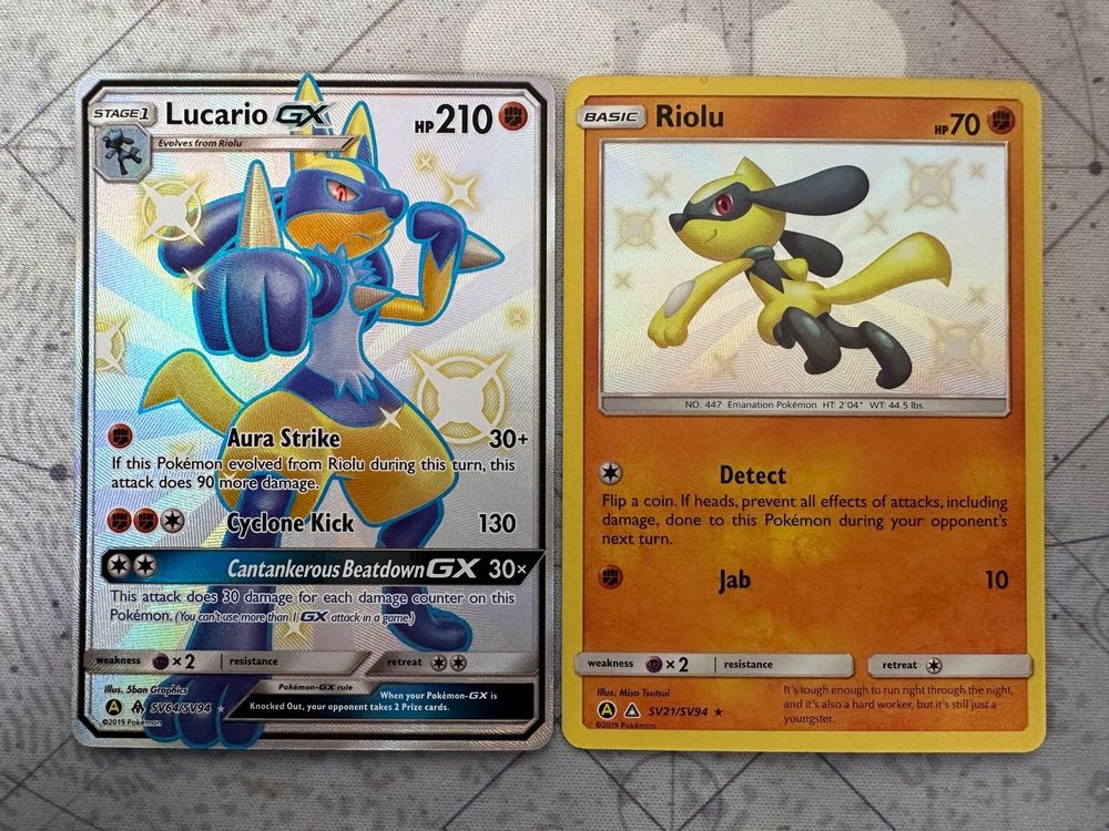 Lucario GX & Riolu - Shiny Hidden Fates SM21 & SM64/SV94 -EN | Kaufen ...