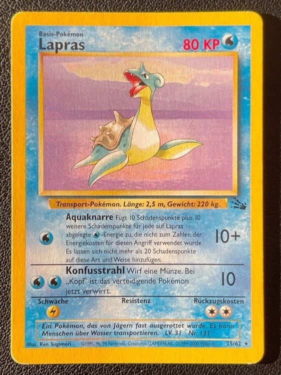 Lapras 25/62 Pokémon Fossil Rare | Kaufen auf Ricardo
