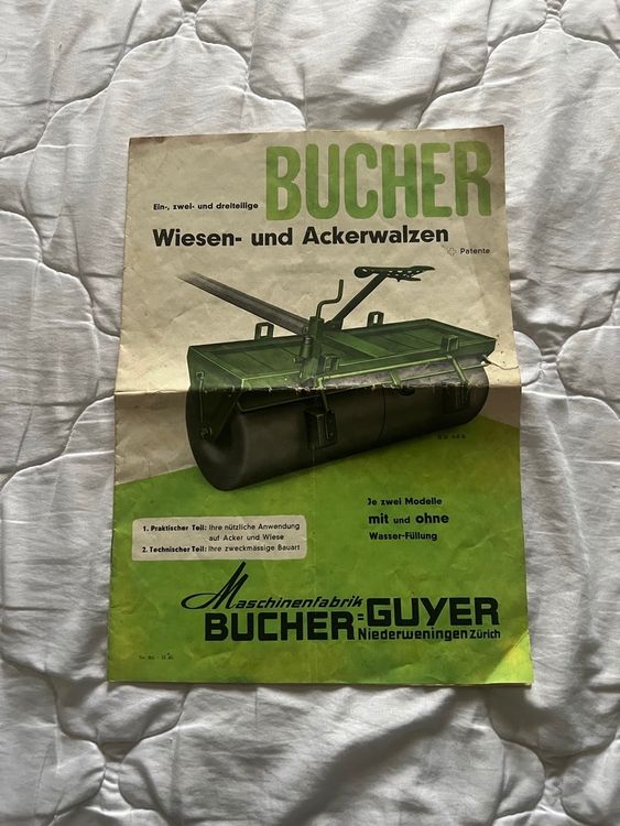 ALTES PROSPEKT BUCHER-GUYER MASCHINENFABRIK (Gebraucht) in Steinach für ...