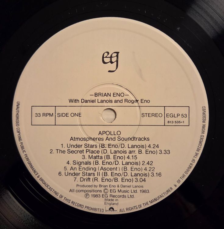 Brian Eno Apollo Uk 1983 Top Zustand (Gebraucht) in Frauenfeld für CHF ...