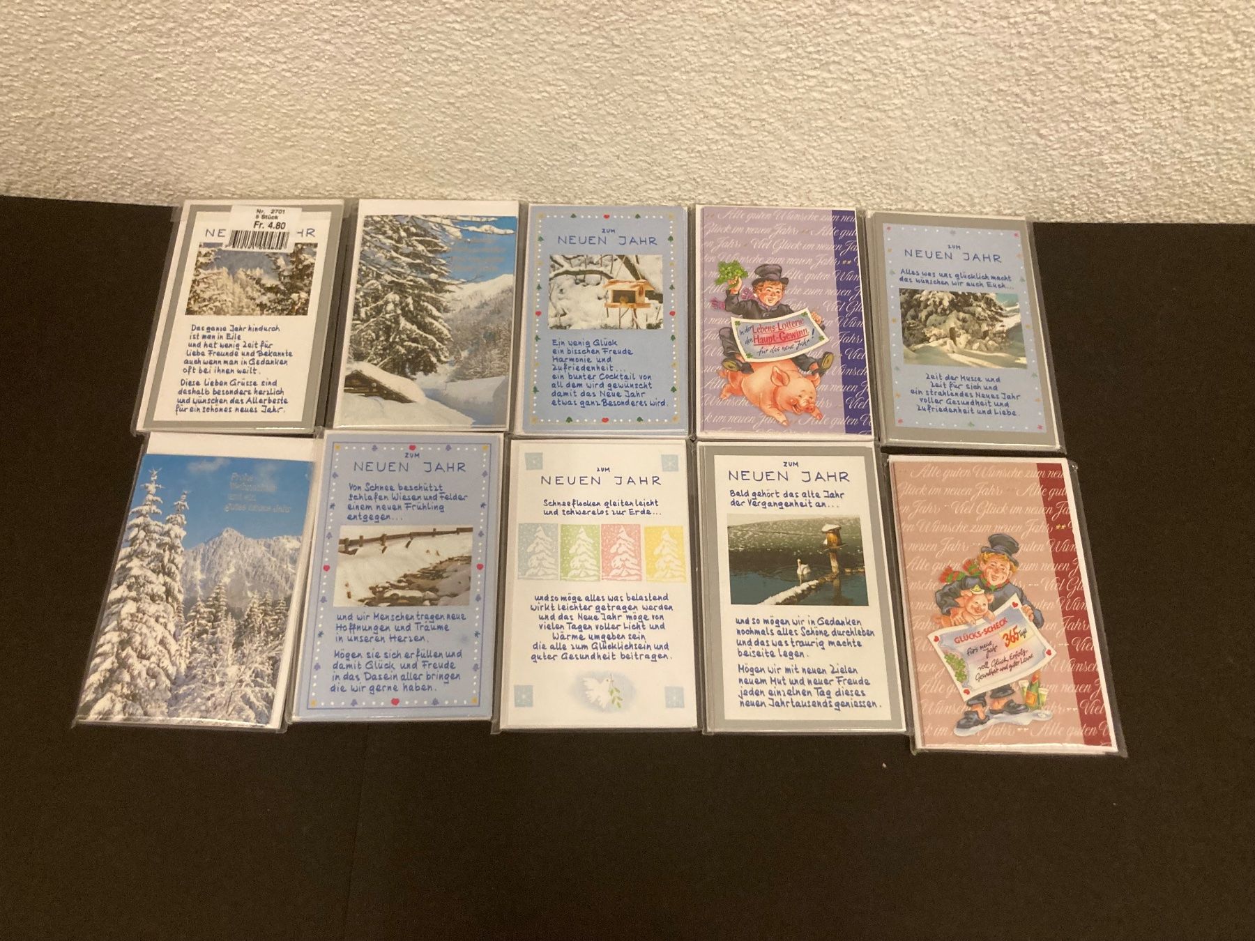 Glückwunschkarten Neujahr, 50 Stück ( 10 x 5 ) (Neu und ...