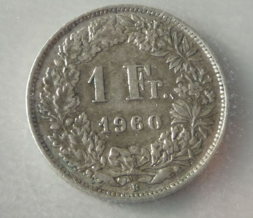 1.- Einfränkler EINE Münze wahlweise 1960 od. 1961 od. 1962 (Gebraucht) in Winterthur für CHF 3. ...