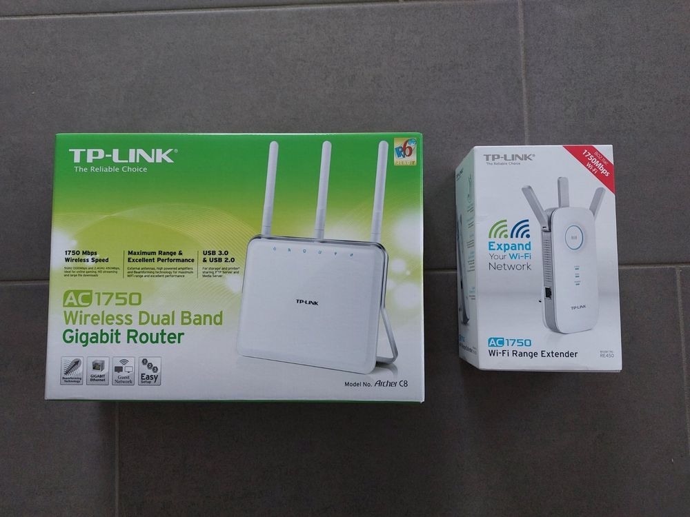WiFi Router TP-Link Archer C8 (ac) + RE450 Extender | Kaufen auf Ricardo
