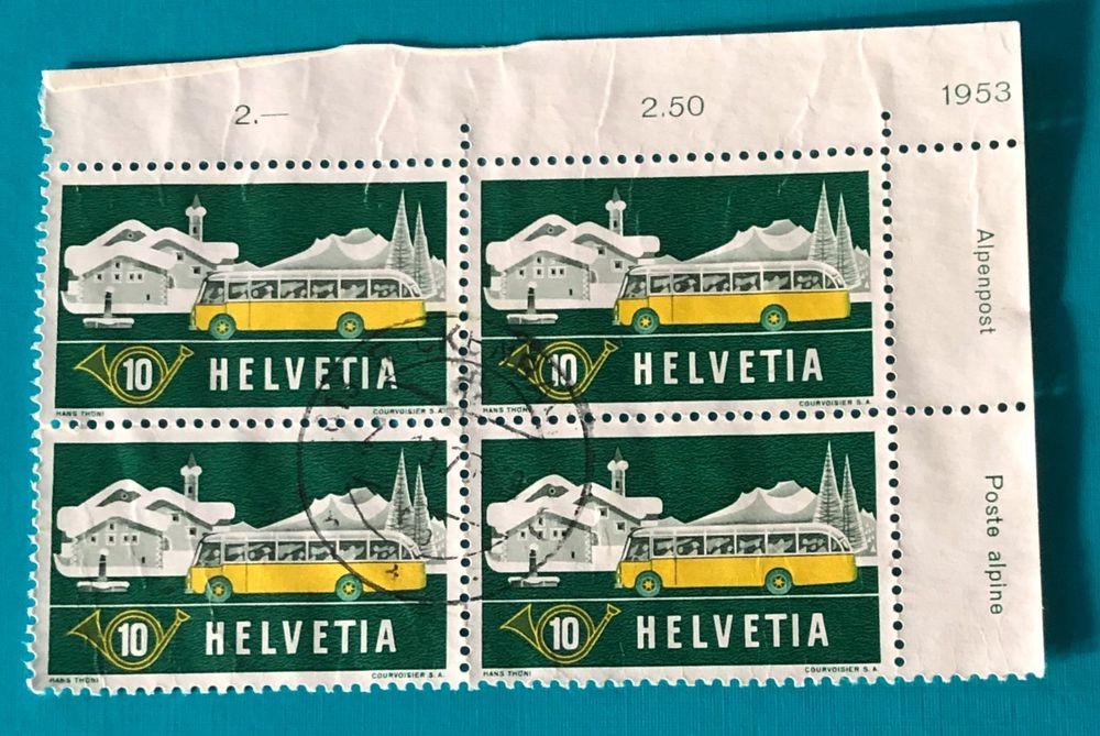 4 er Block Nr.314 mit VollStempel (Gebraucht) in Aarau für CHF 2 – mit ...